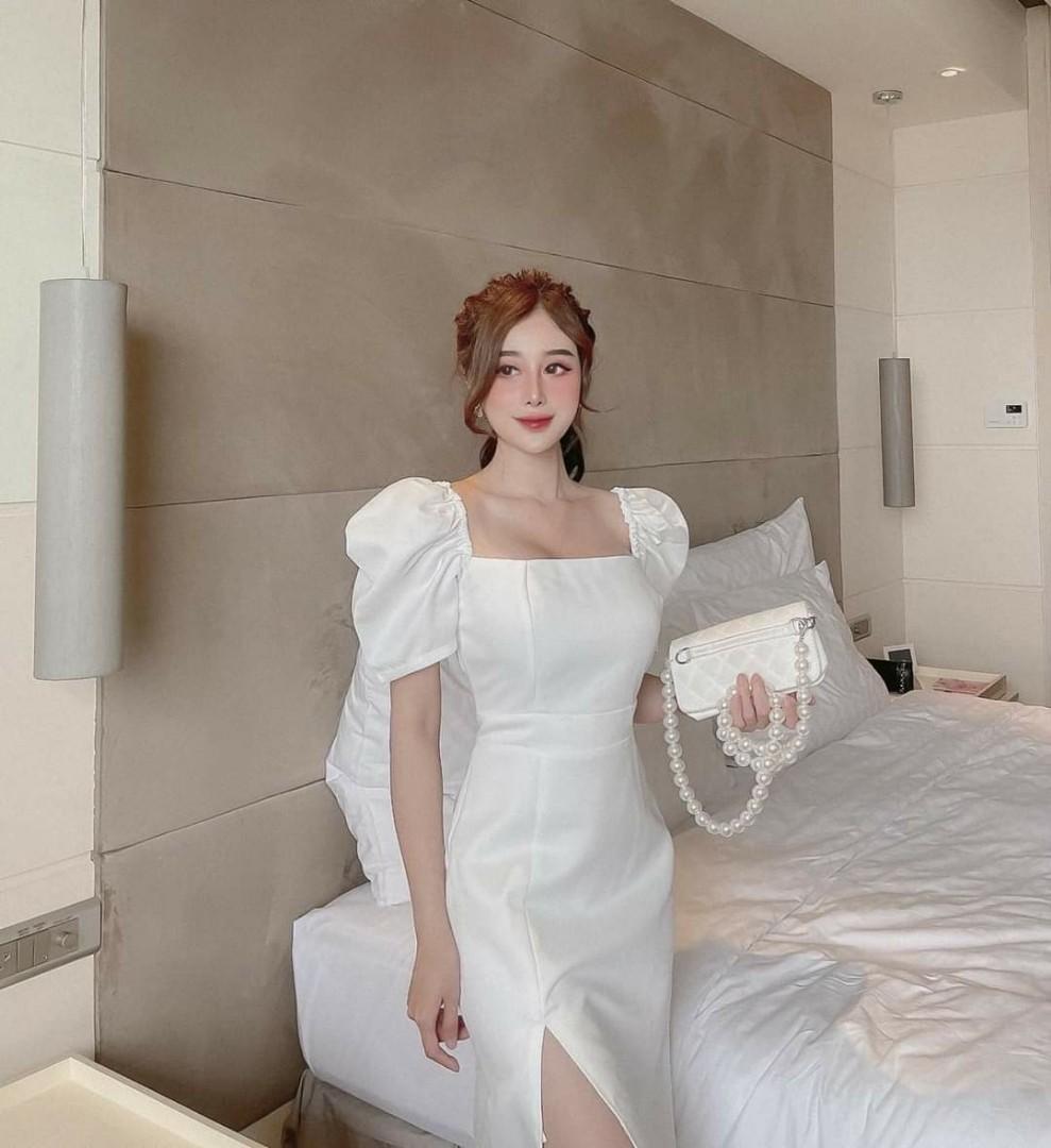Modern Filipiniana Puff Sleeve Formal Dress Womens Fashion Dresses