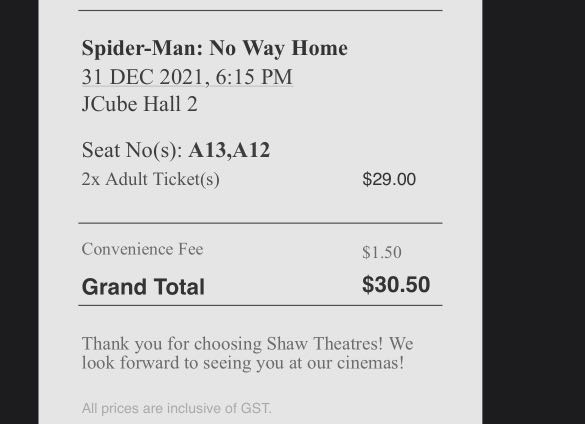 New Year’s Eve Spider-Man Movie Tickets for Two, Tickets & Vouchers ...