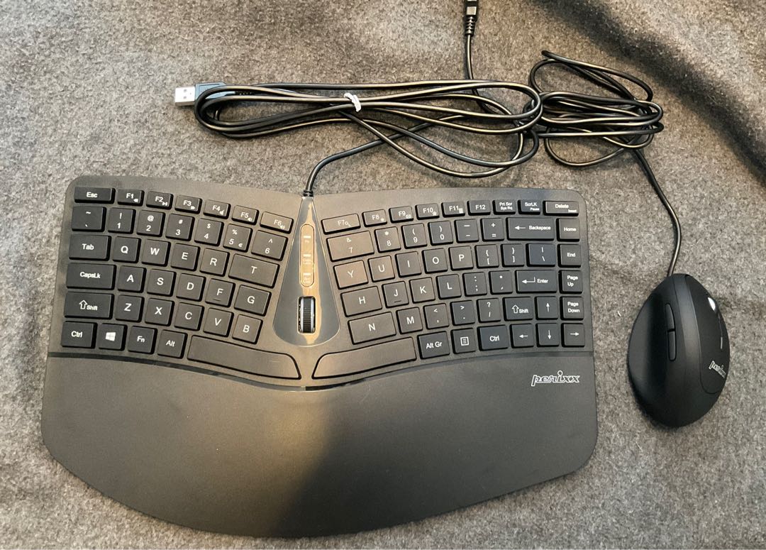Perixx PERIDUO-406 Wired Ergonomic Keyboard and Vertical Mouse ...