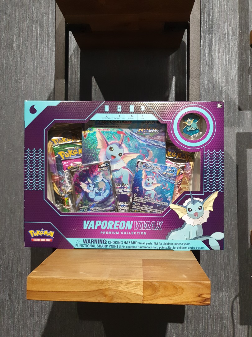 Pokemon TCG Card Vaporeon VMAX Premium Collection Box MISB, Hobbies ...