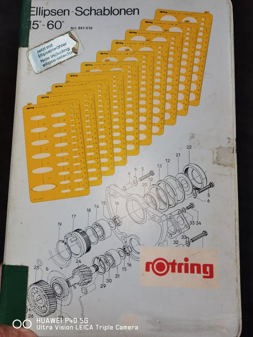 Rotring Ellipse Template set, Hobbies & Toys, Stationary & Craft ...