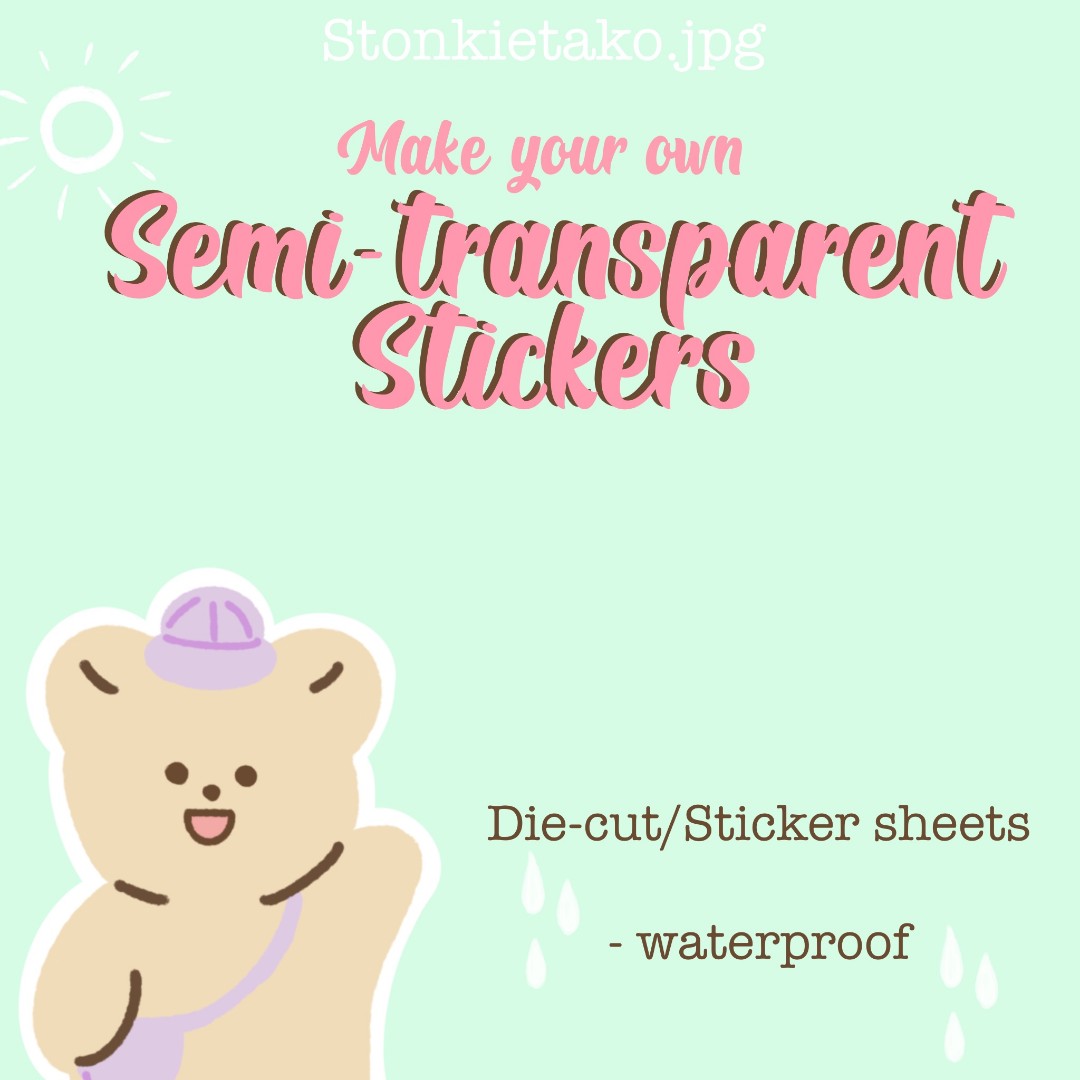 Semi-transparent custom stickers, Hobbies & Toys, Stationery & Craft ...
