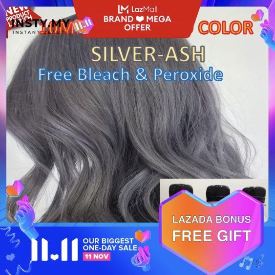 Silver Ash Hair Color Kit 100ml + Bleaching Set 100ml + Peroxide 100ml ...