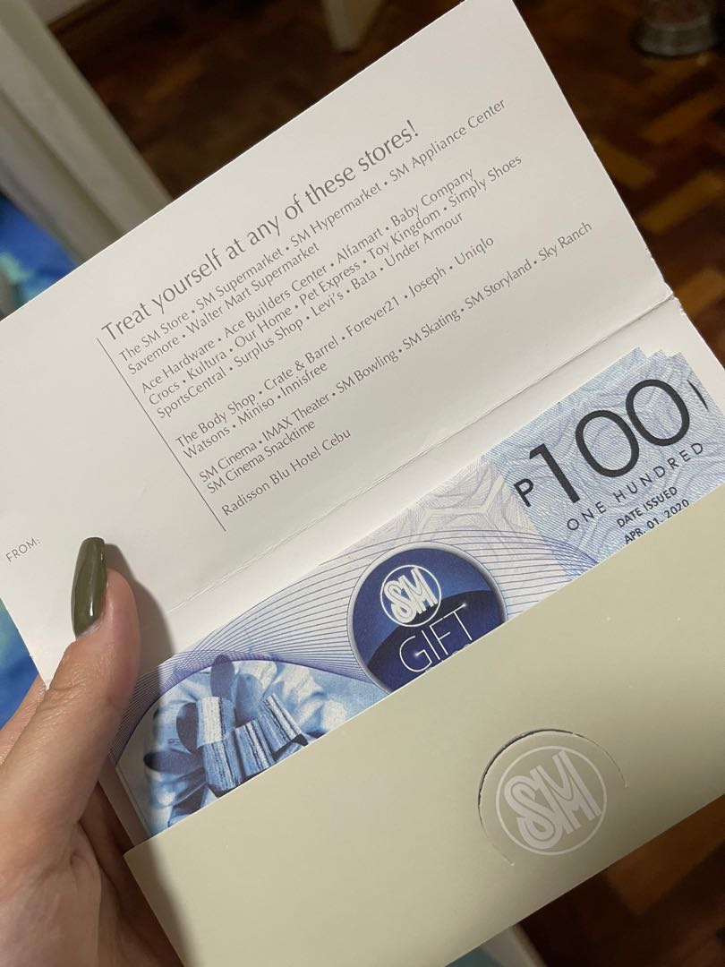 SM gift cert, Tickets & Vouchers, Vouchers on Carousell