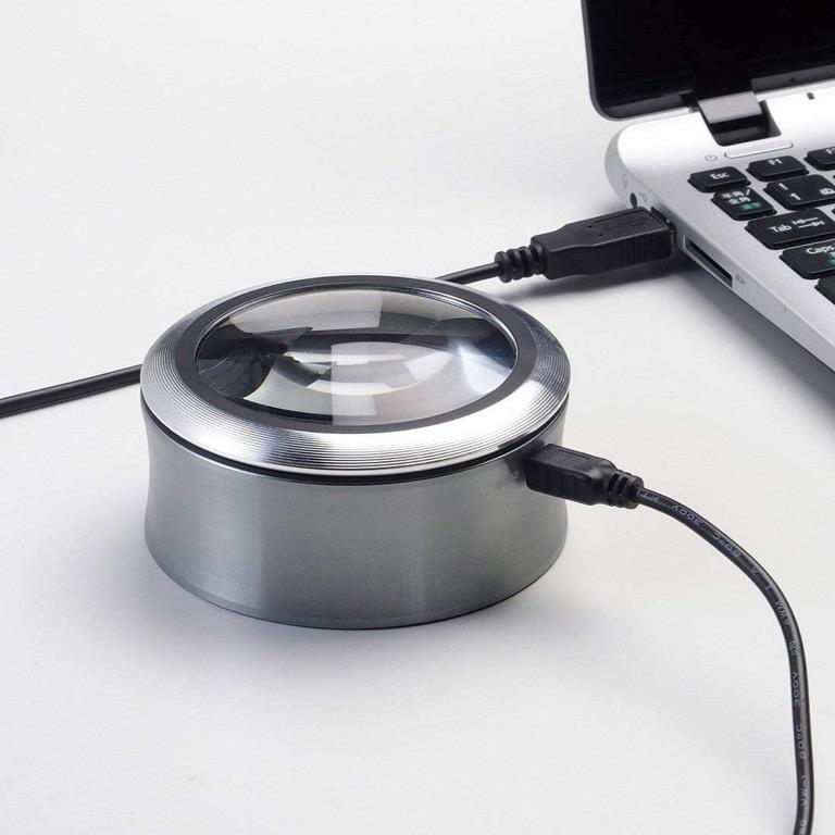 Smolia XC 3X LED Lighted Magnifying Glass Dome Magnifier Hands-Free USB ...