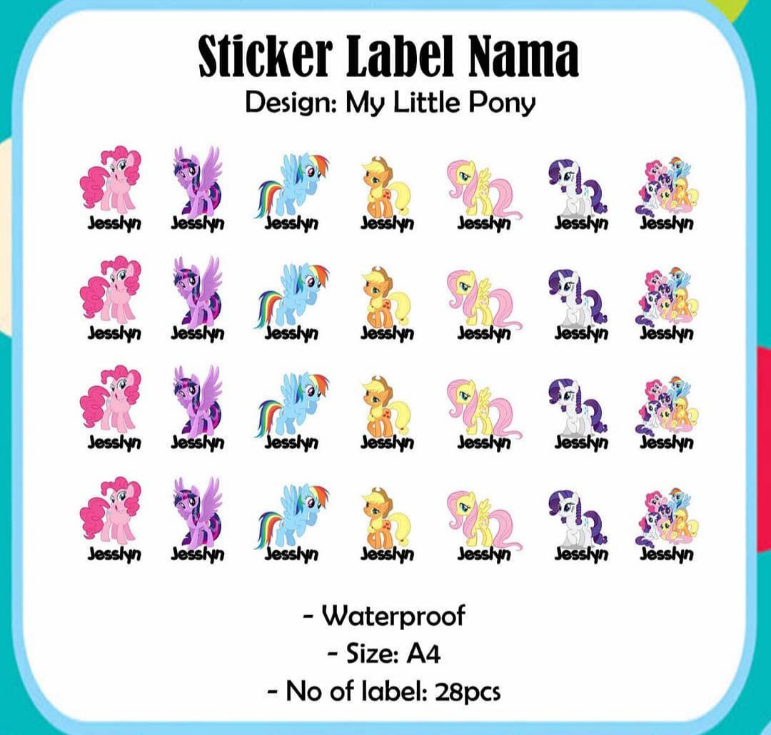 Sticker Label Name - My Little Pony, Hobbies & Toys, Stationery & Craft ...