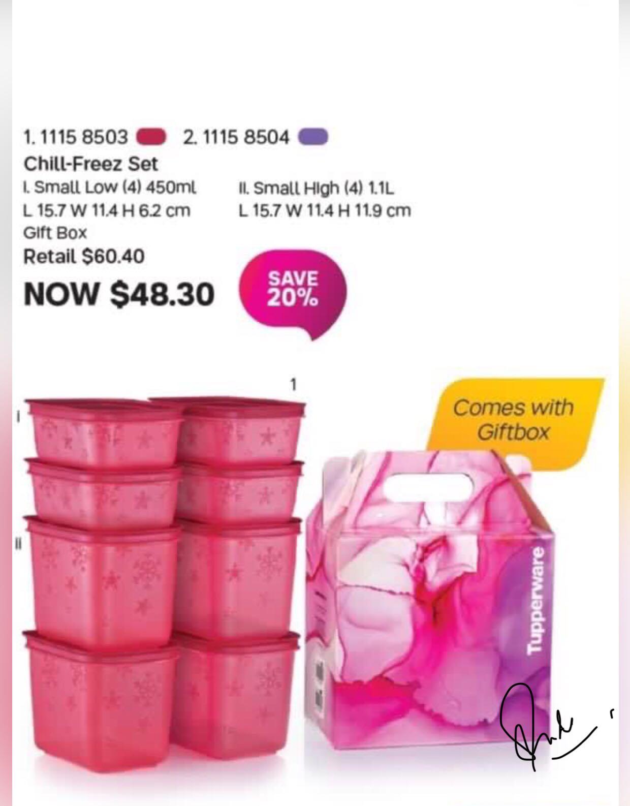 Tupperware chill freeze set (8), Furniture & Home Living, Kitchenware ...