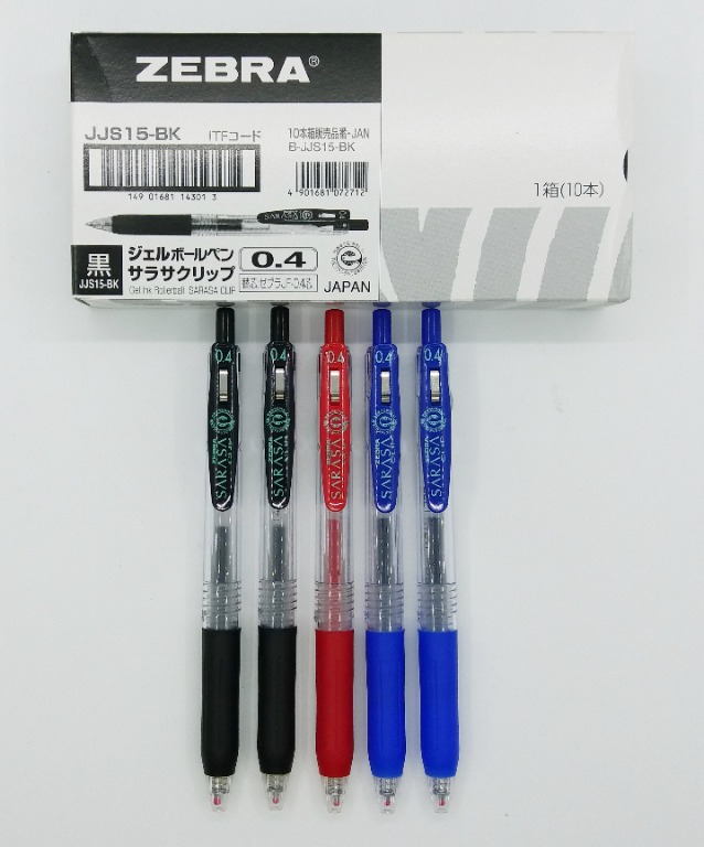 日本Zebra 班馬牌 JJ15 順利筆(0.4mm) 黑 / 藍 / 紅, 興趣及遊戲, 書本 & 文具, 雜誌及其他 - Carousell