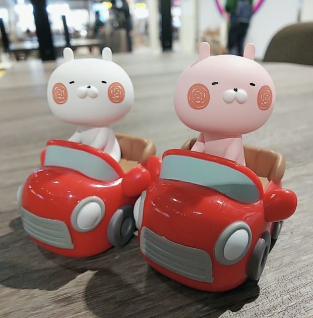日版 Usamaru 兔丸 跑車 扭蛋 全5款 line Friends 小突兔 扭蛋 兔仔 動物 食玩 盒蛋 車車 車仔 回力車, 興趣及 ...