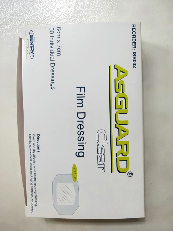 AsGuard Clear Film Dressing 6cm x 7cm, Health & Nutrition, Medical ...