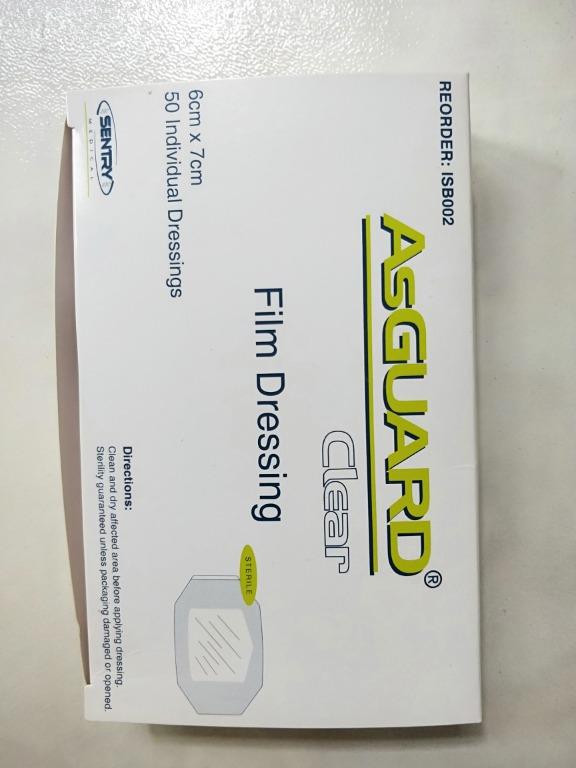 AsGuard Clear Film Dressing 6cm x 7cm, Health & Nutrition, Medical ...