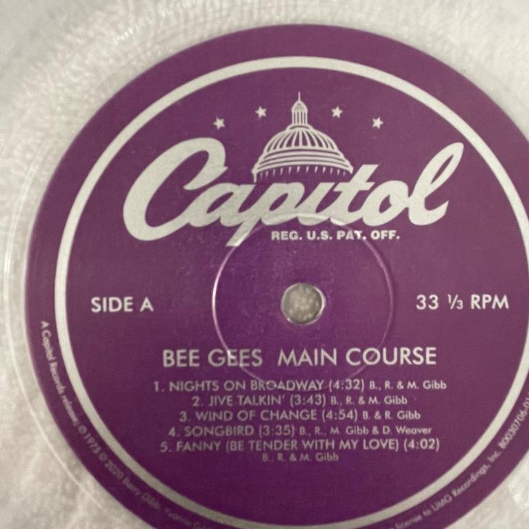 Bee Gees – Main Course, Clear Transparent Vinyl LP, Limited Edition ...