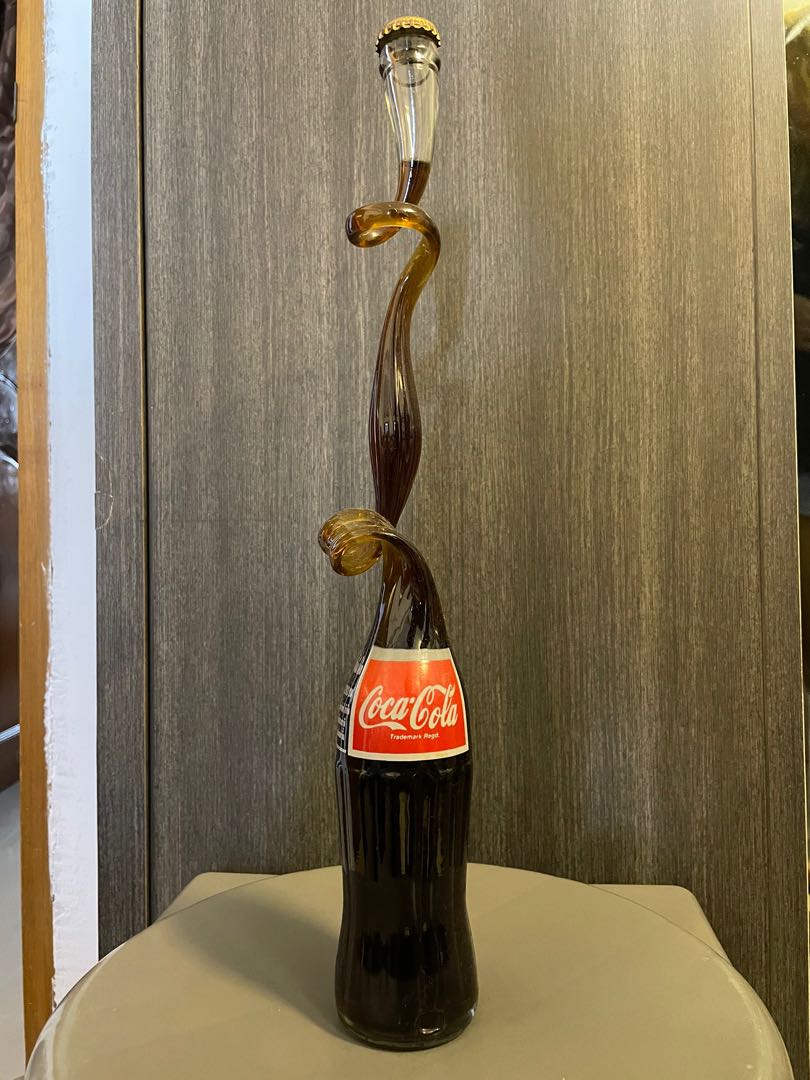 Coca Cola Coke bottle fancy curly glass bottle, Hobbies & Toys ...
