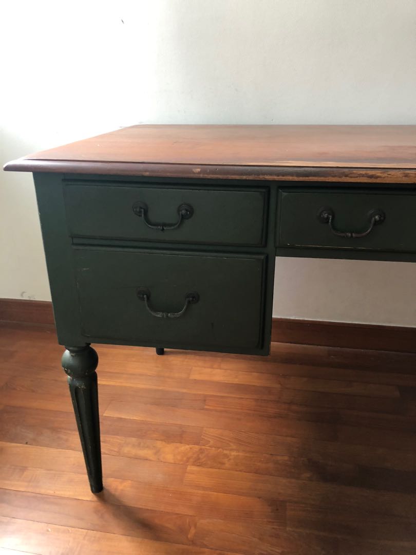 Ethan Allen Solid Wood Study Desk, Furniture & Home Living, Furniture ...