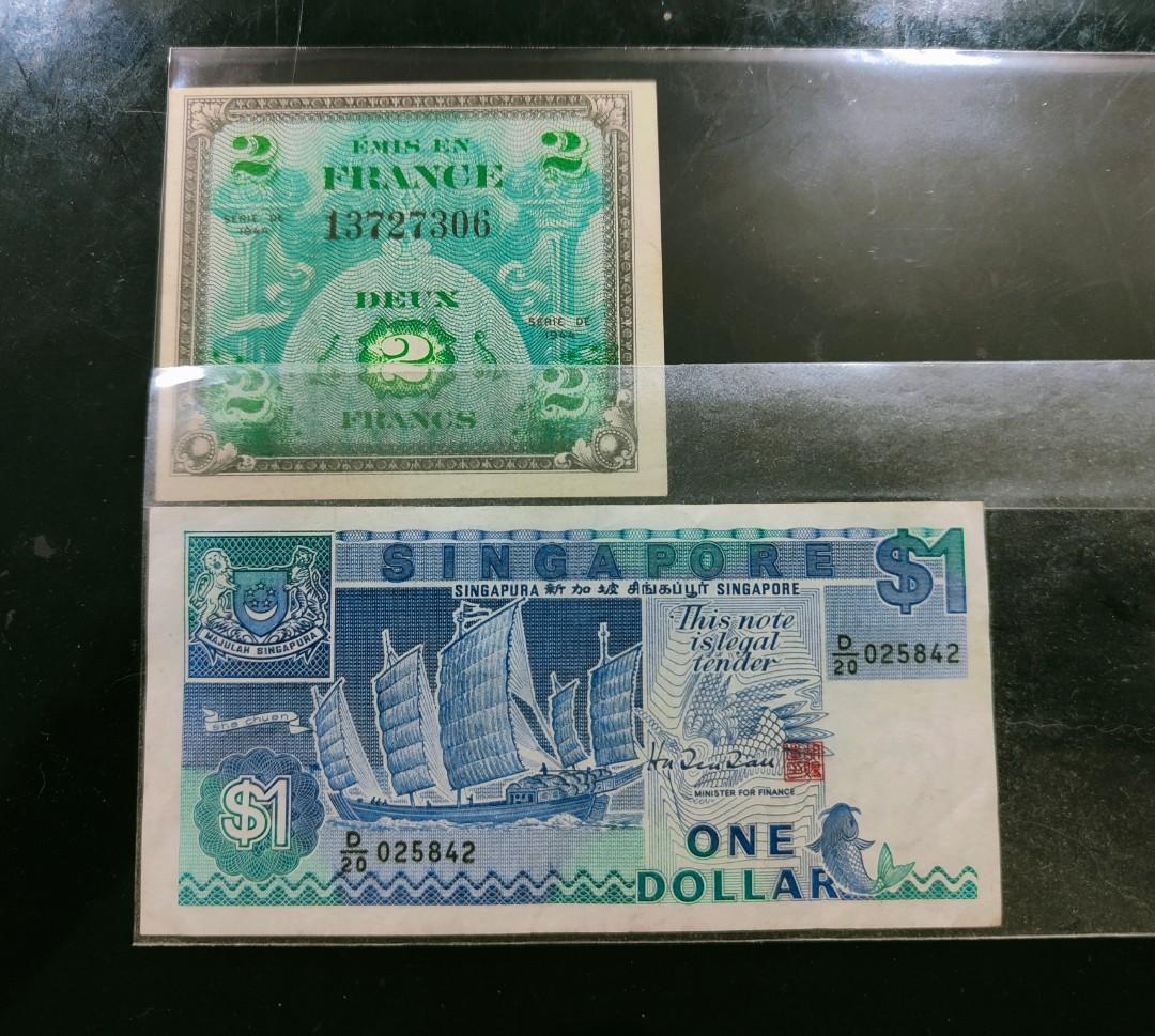 France 1944 2 Francs Allied Military Currency WWII Banknote Currency AU ...