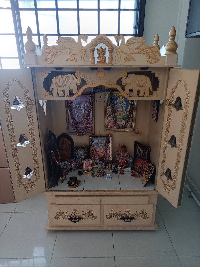 Hindu Pooja Mandir altar shelf, Furniture & Home Living, Furniture ...