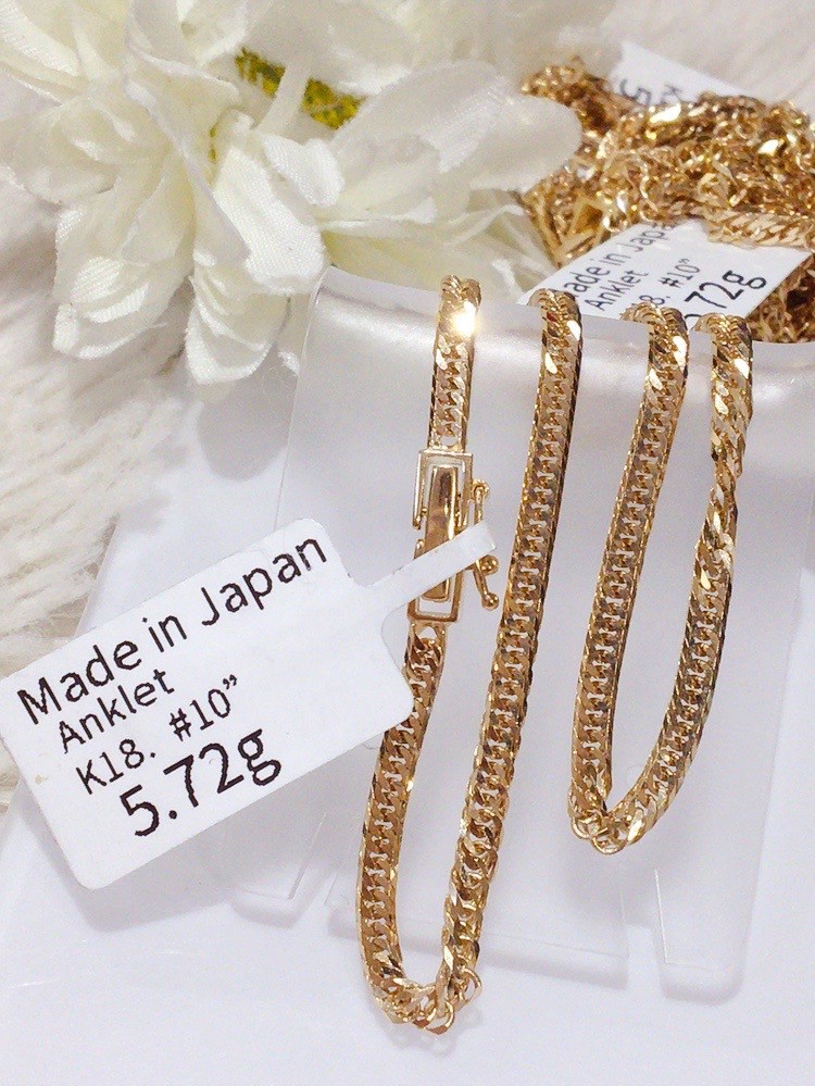 K18 10" MADE IN JAPAN ANKLETS, Women's Fashion, Jewelry & Organizers ...