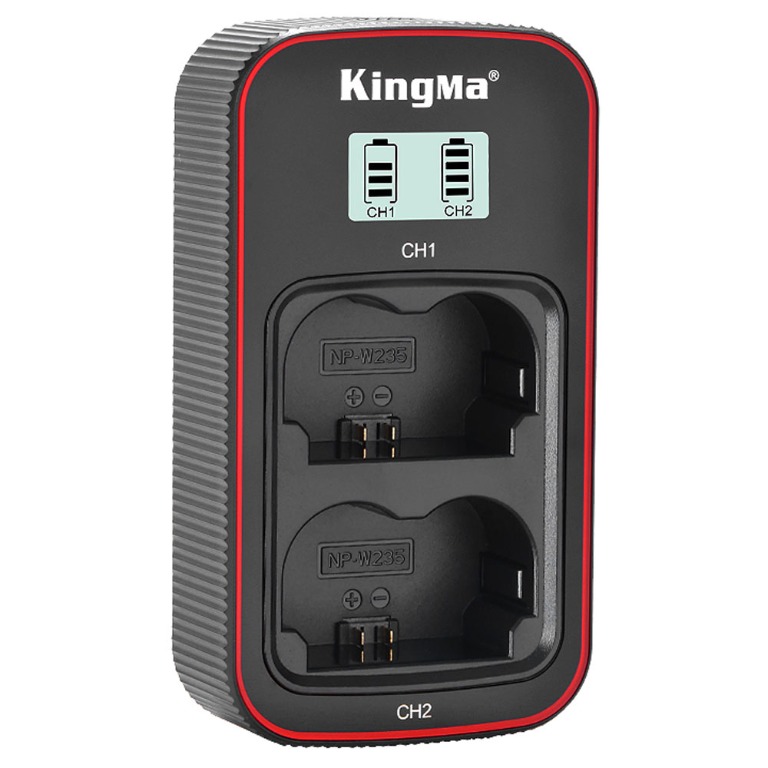 [KingMa] NP-W235 Fast Dual LCD Display Charger Set for FujiFilm X-T4 ...