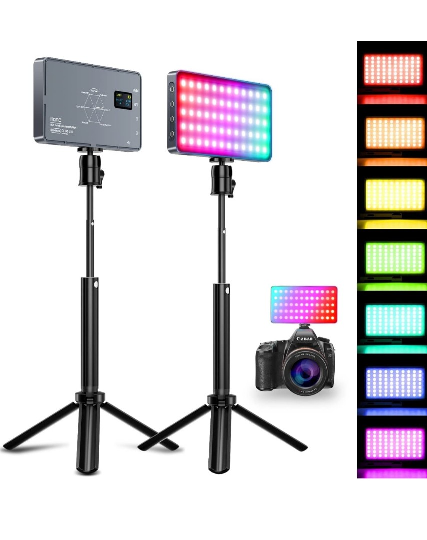 llano RGB Video Light, 6500K Camera Light with Portable Tripod Stand ...