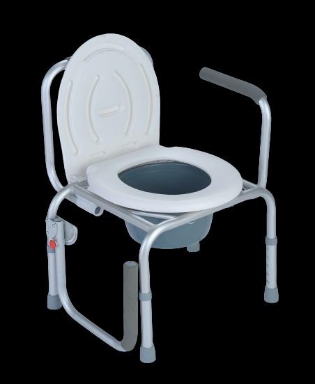 MEDPRO™ Aluminium Stationary Toilet Commode Chair with Elevated Hand ...
