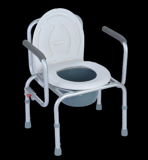 MEDPRO™ Aluminium Stationary Toilet Commode Chair with Elevated Hand ...