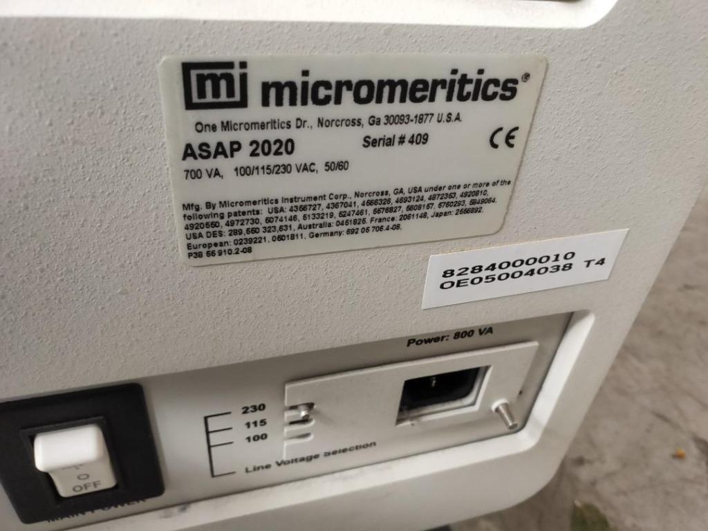 Micromeritics ASAP 2020 Surface Area & Porosity Analyzer for sale ...