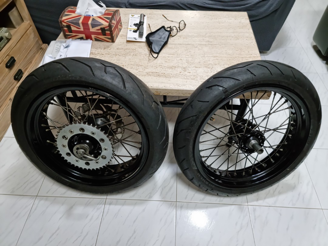 Motard Rims & Tyres, Motorcycles, Motorcycle Accessories on Carousell