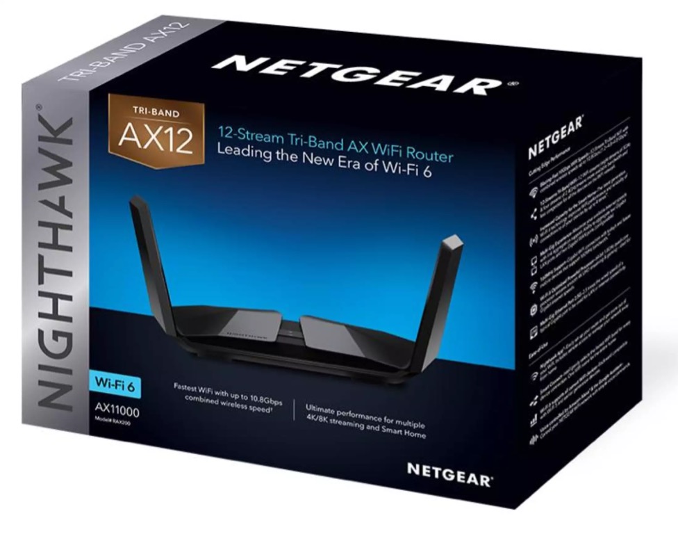 NETGEAR Nighthawk AX11000 Tri-Band AX12/12-Stream Tri-Band WiFi 6 AX ...