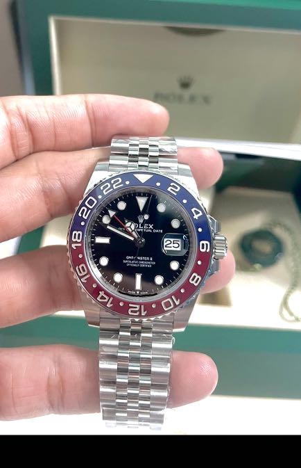 RARE FULLY STICKERS Rolex Pepsi 126710BLRO, Luxury, Watches on Carousell