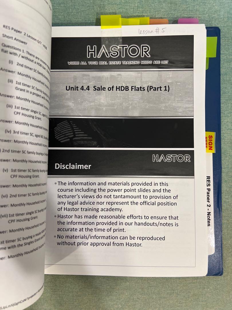 RES notes from Hastor for Papers 1 & 2, Hobbies & Toys, Stationery ...