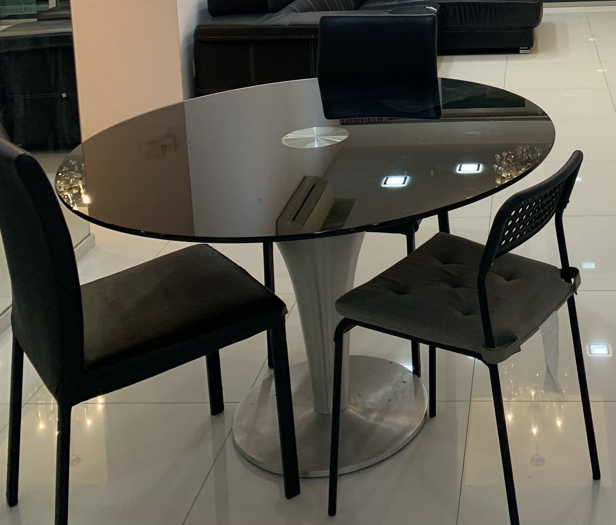 Round glass table only, Furniture & Home Living, Furniture, Tables ...