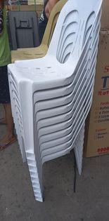 Sanyo White monoblock chairs, Furniture & Home Living, Furniture ...