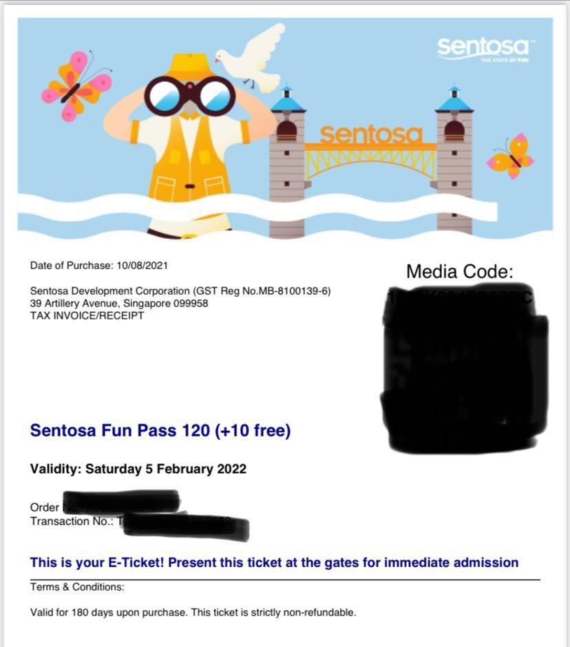 Sentosa Fun Pass 120(+10 free) Tokens, Tickets & Vouchers, Local ...
