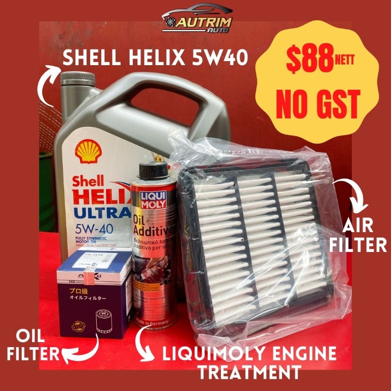 Shell Helix 4L + Oil filter + Air filter + LiquiMoly Engine Treatment ...