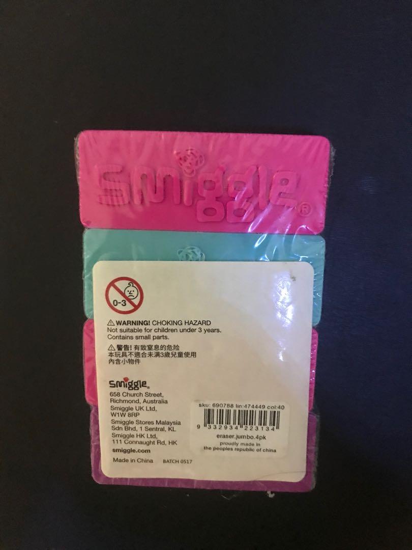Smiggle rubbers, Babies & Kids, Babies & Kids Fashion on Carousell