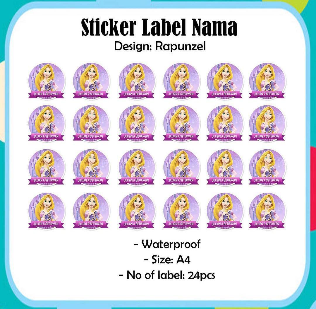 Sticker Label Name - Rapunzel, Hobbies & Toys, Stationery & Craft ...