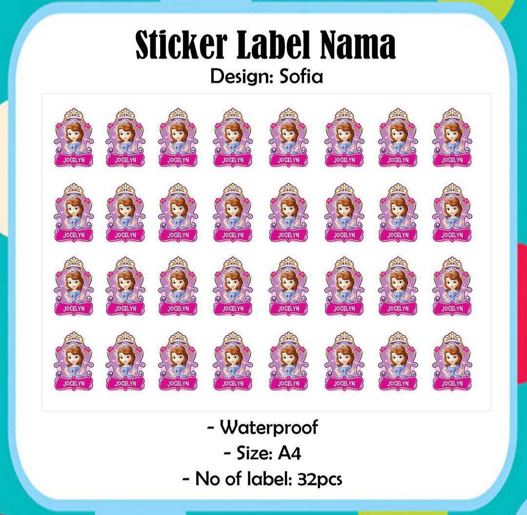Sticker Label Name - Sofia, Hobbies & Toys, Stationery & Craft ...