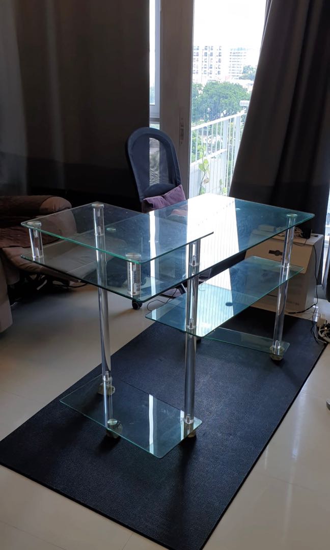 Study table (Glass), Furniture & Home Living, Furniture, Tables & Sets ...