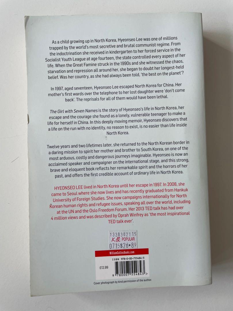 The girl with seven names by Hyeonseo Lee, Hobbies & Toys, Books ...