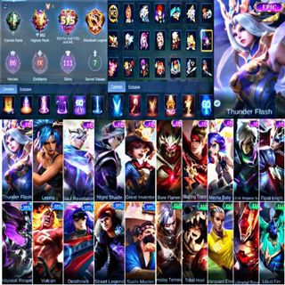 ThunderFlash Selena Mobile Legends Account (Many Limited Epic,Nice ...