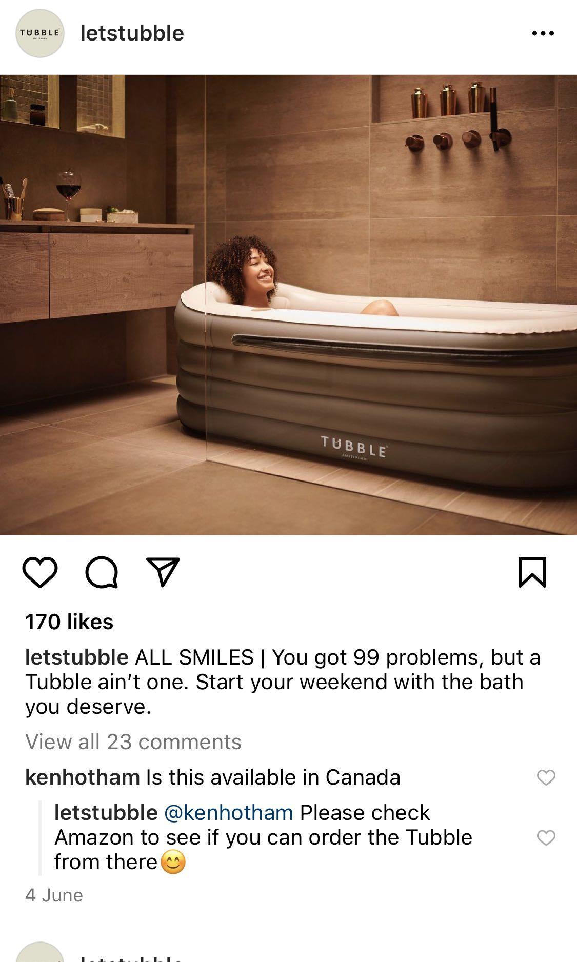 Tubble inflatable bath tub, Furniture & Home Living, Home Decor, Other ...