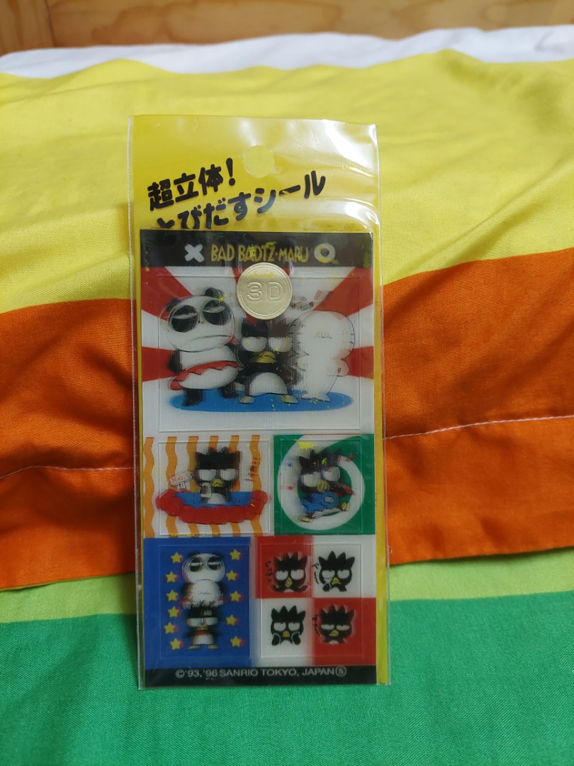 XO仔 BAD BADTZ-MARU 3D絕版貼紙, 興趣及遊戲, 手作＆自家設計, 文具及工藝 - 手作 - Carousell