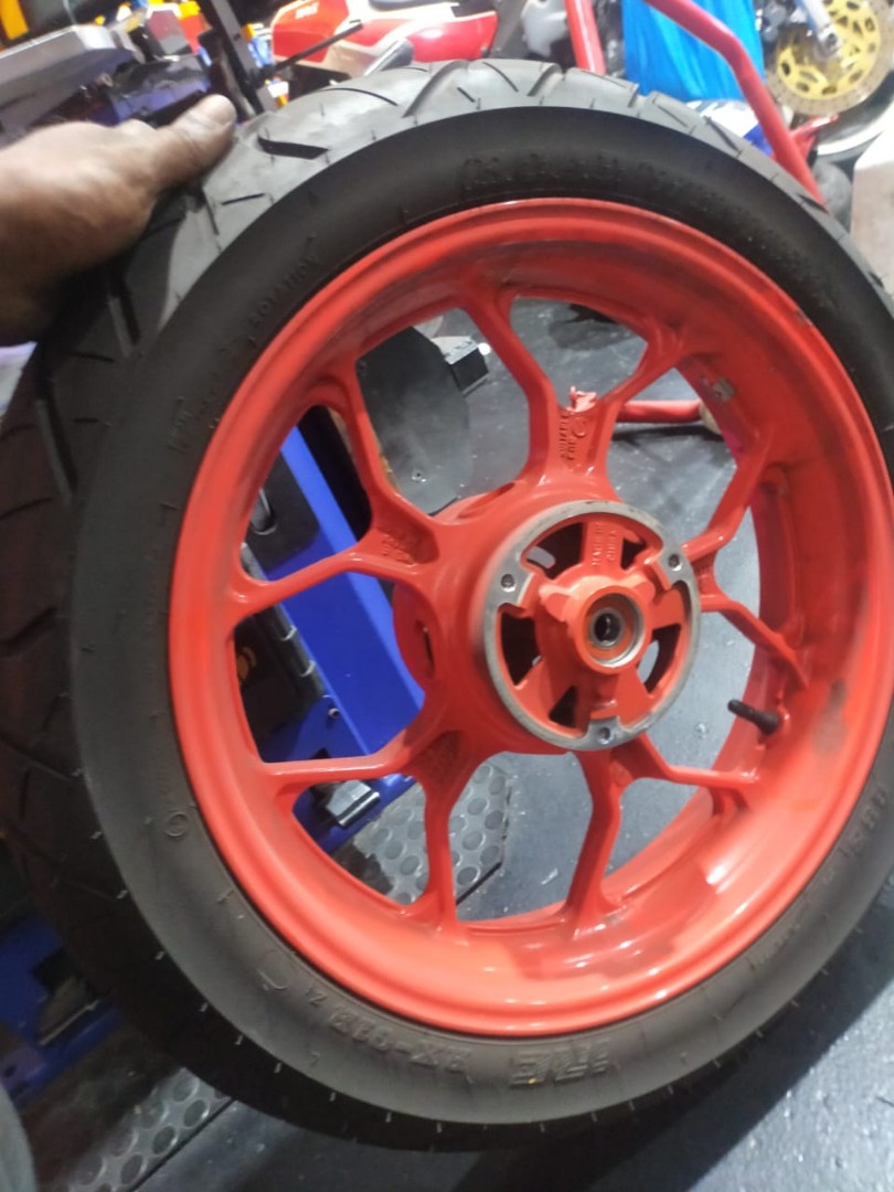 YAMAHA RIM REAR WITH NEW TYRE, Motorcycles, Motorcycle Accessories on ...