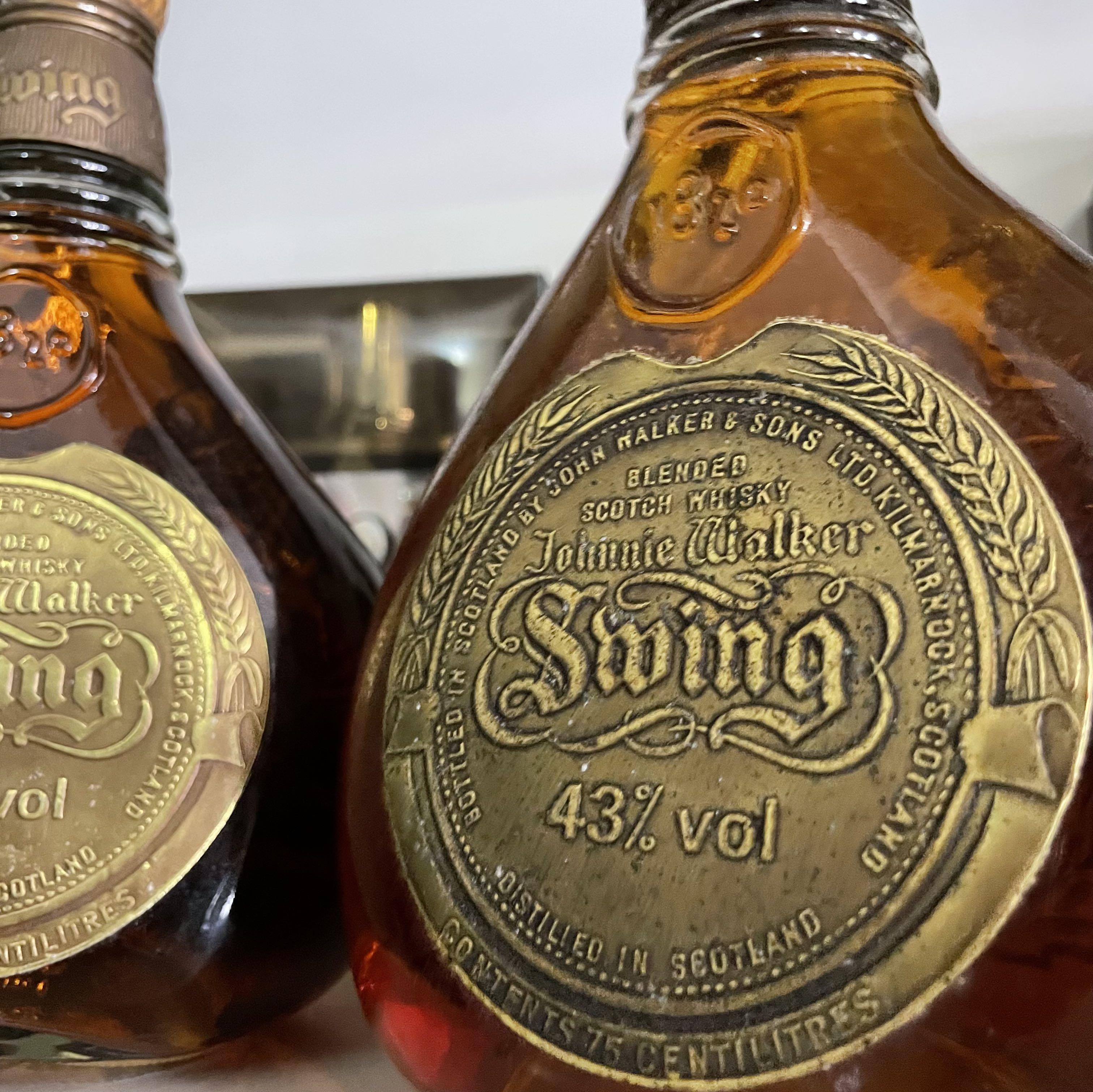 1980s Johnnie Walker Swing Whisky Rocking bottle vintage 43% ABV 700ml ...