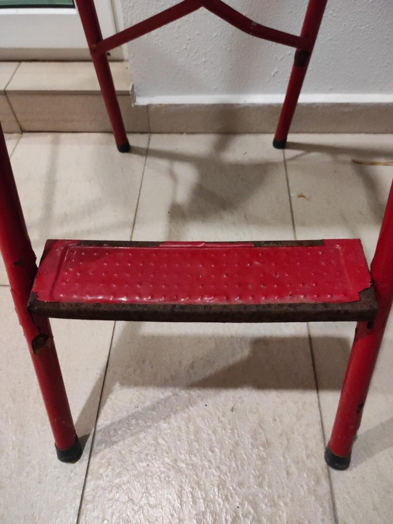 3 steps red ladder, Furniture & Home Living, Home Improvement ...