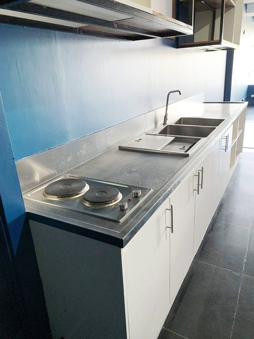 Aluminum Kitchen with Electric stove and Cabinets!, TV & Home ...