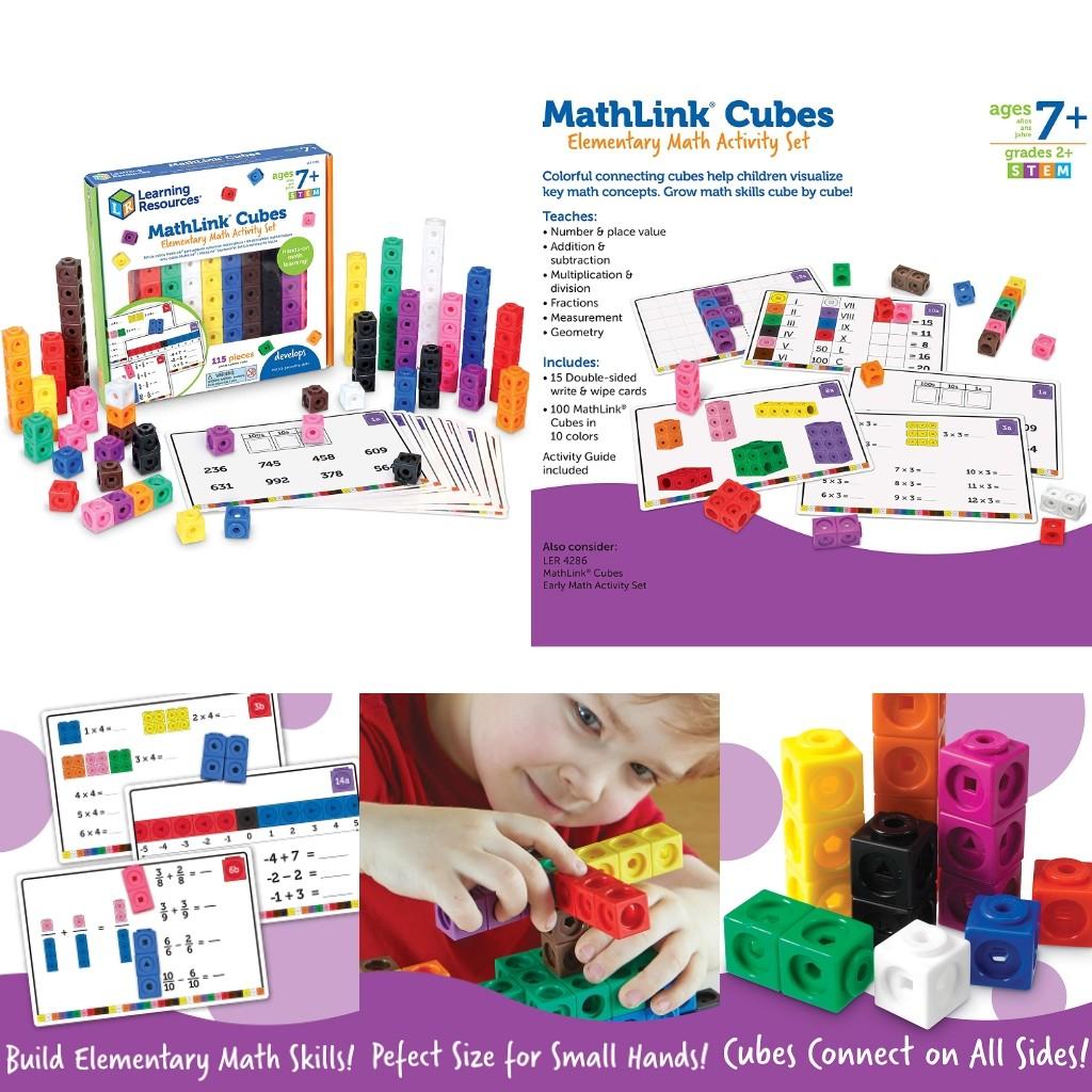 BNIB: Learning Resources 100 pcs MathLink Cubes Elementary Math ...