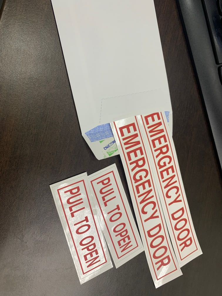 Emergency Door / Pull To Open Sticker for Vehicle Bus Inspection, Car ...