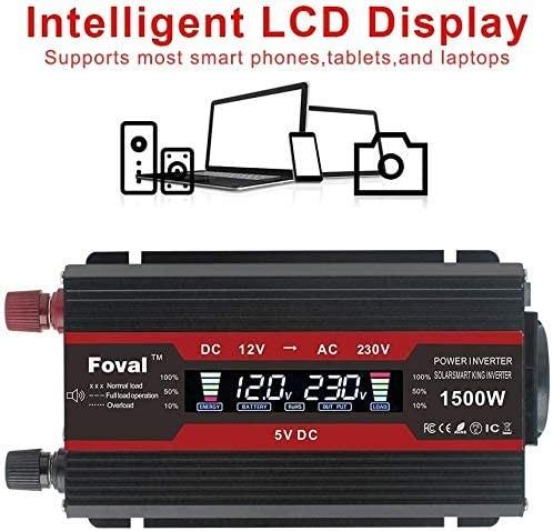 Car Power Inverter 1500W, FOVAL Voltage Converter with 2 USB ports 1 ...