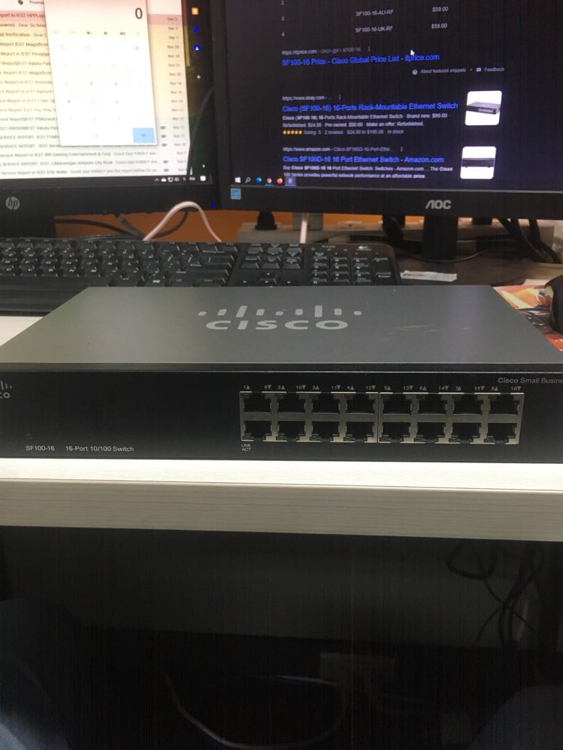 Cisco SF100-16 Switch, Computers & Tech, Office & Business Technology ...